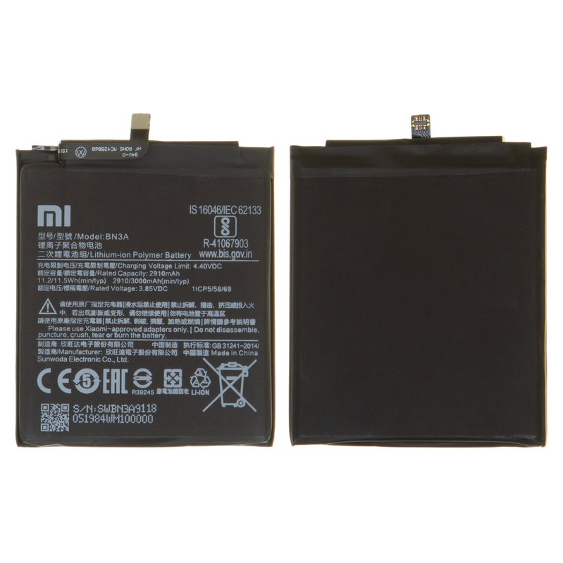 Battery BN3A compatible with Xiaomi Redmi Go, (Li-Polymer, 3.85 V, 3000 ...
